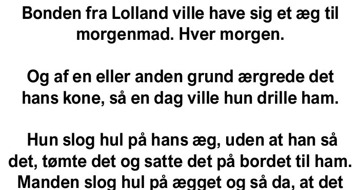 Bonden fra Lolland ville have sig et æg til morgenmad - Humørbomben.dk