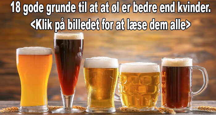 18 gode grunde til at at øl er bedre end kvinder - Humørbomben.dk